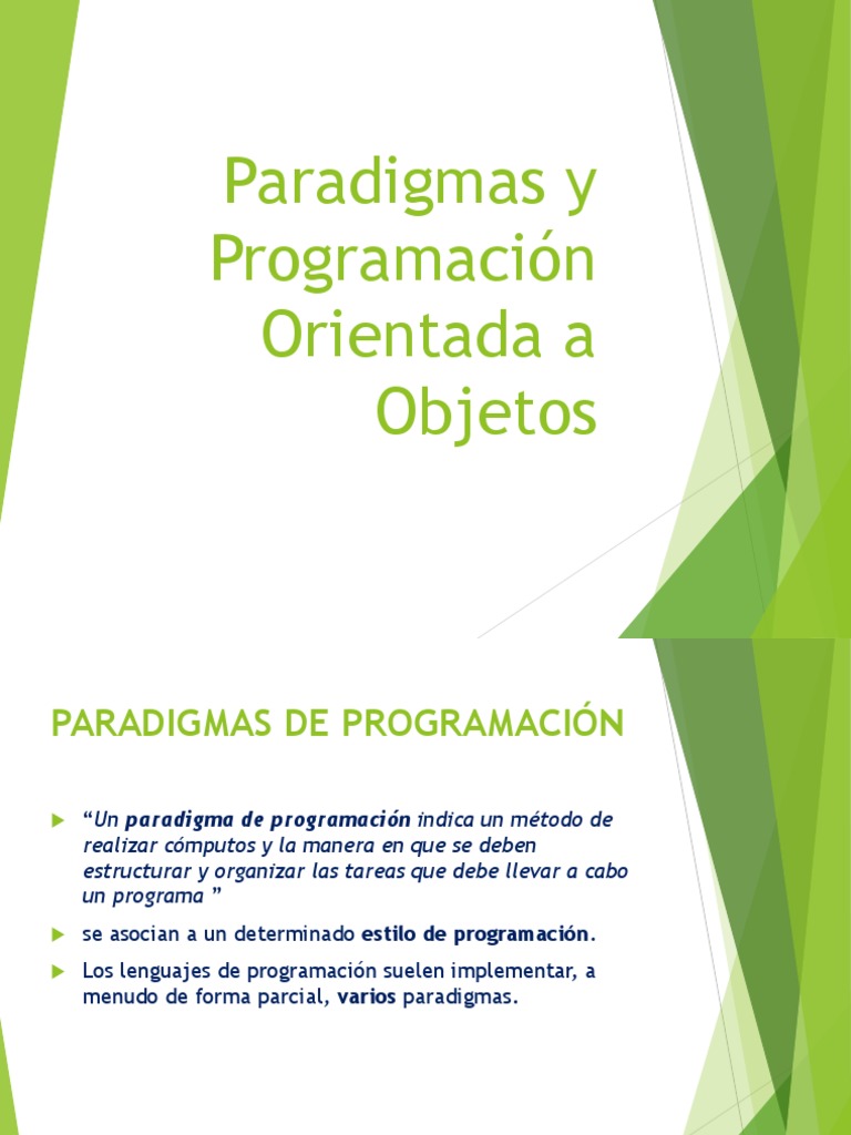 Paradigmas de Prog | PDF | Lenguaje de programación | Programación orientada a objetos