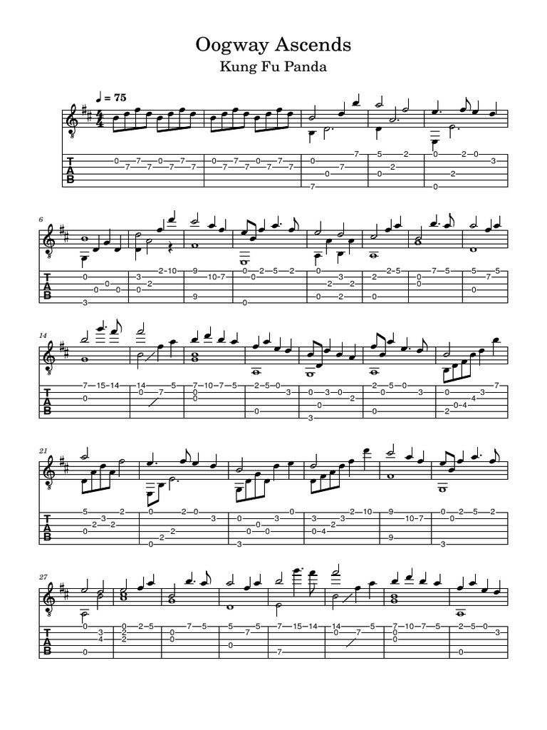 Kung Fu Panda Music Score | PDF