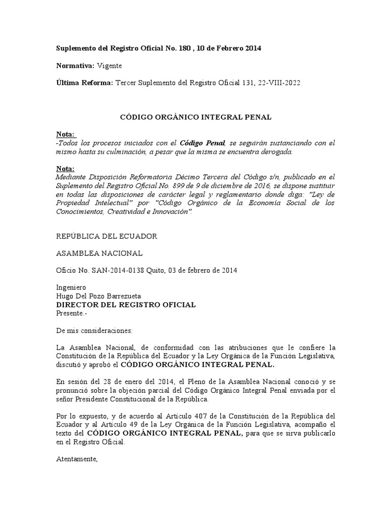 Difamación en el Código Penal Ecuador | PDF | Derecho penal ...
