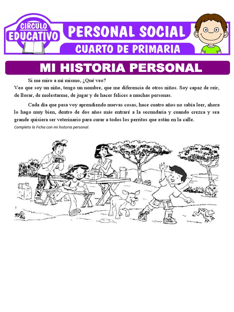Mi Historia Personal para Cuarto de Primaria | PDF