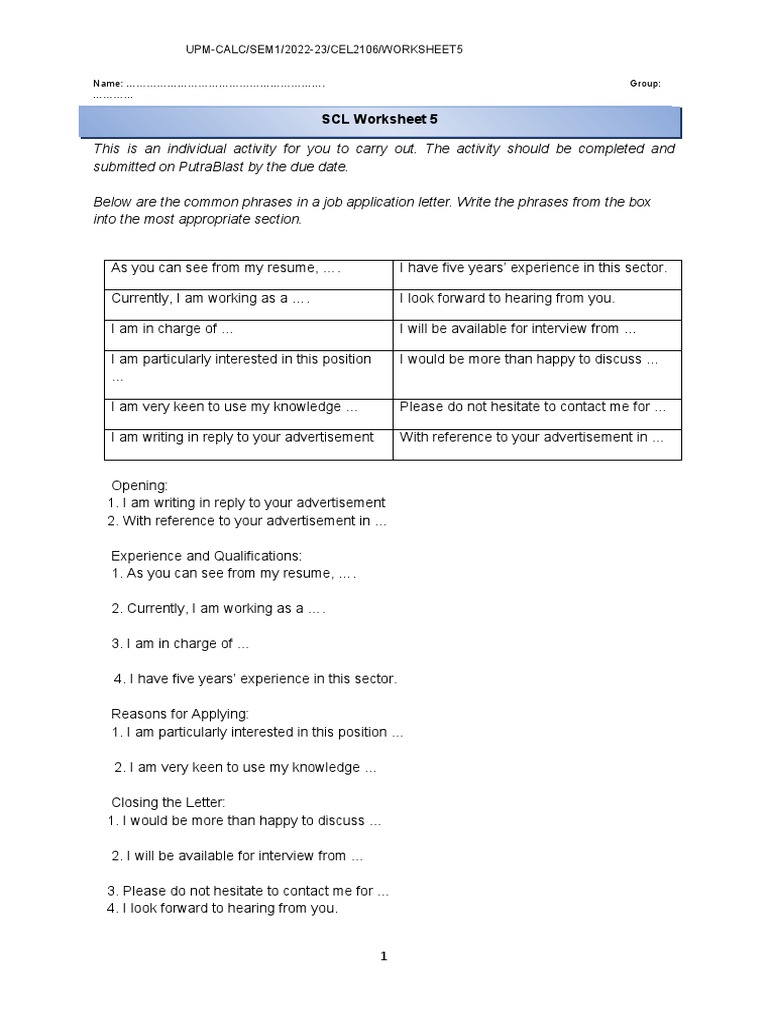 CEL2106 SCL WORKSHEET 5 (1) | PDF