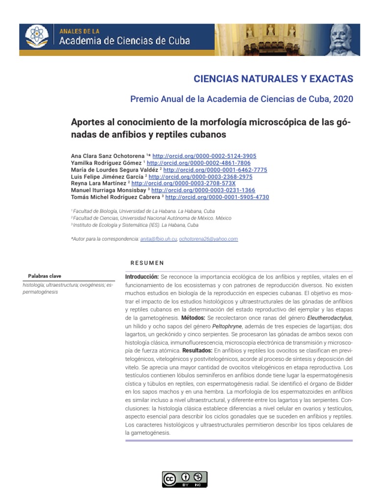 Sanz Et Al 2021 - Morfología Microscópica de Anfibios y Reptiles | PDF ...
