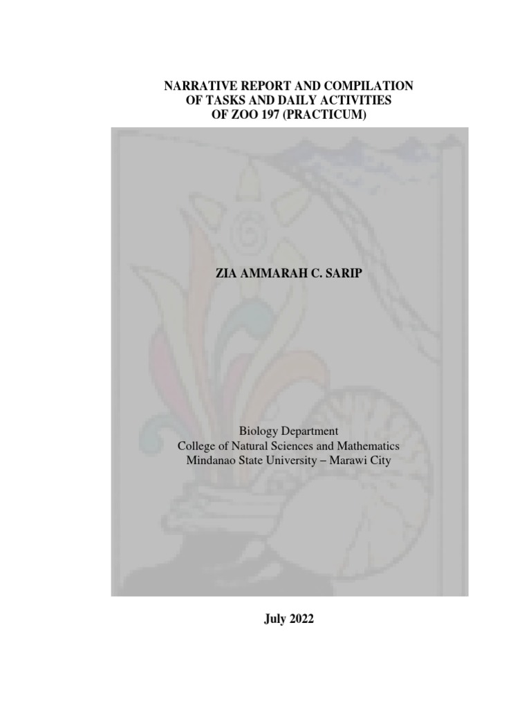 ZOO 197 Narrative Report | PDF | Behavior Modification | Cognition