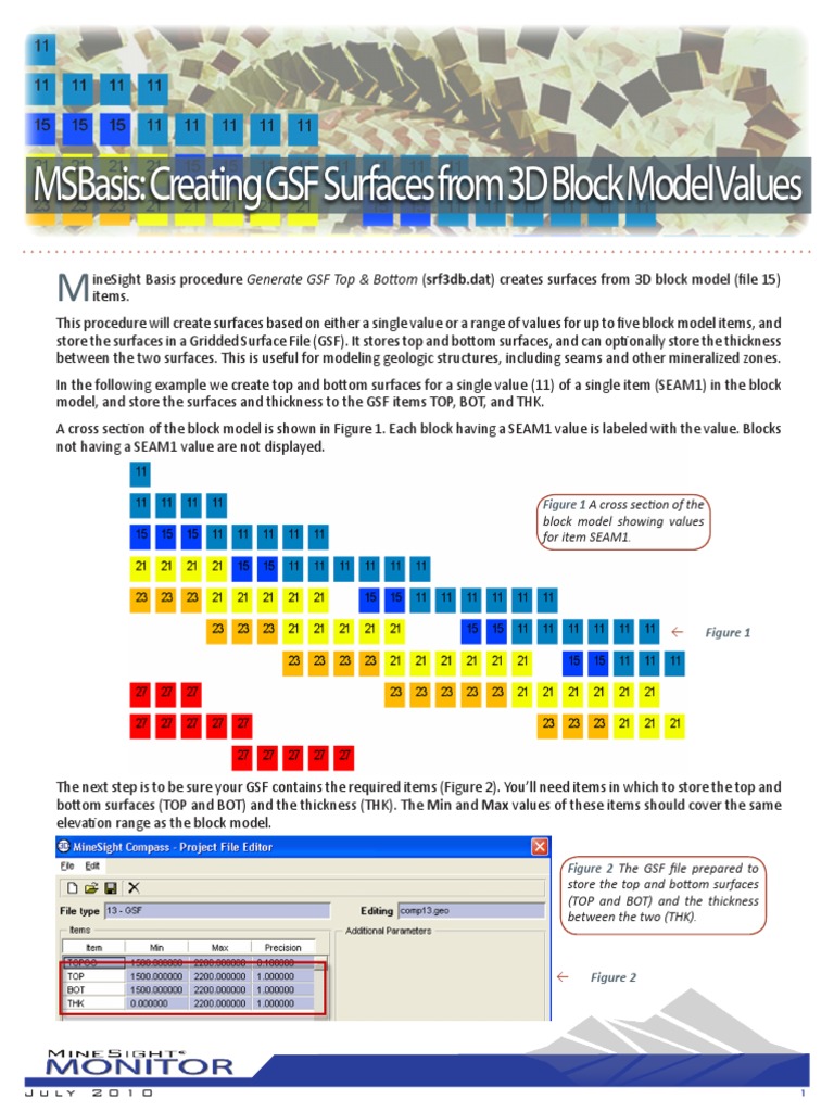Creating GSF Surfaces From 3D Block Model Values - Mintec, Inc. | PDF | Computing | Computer Science