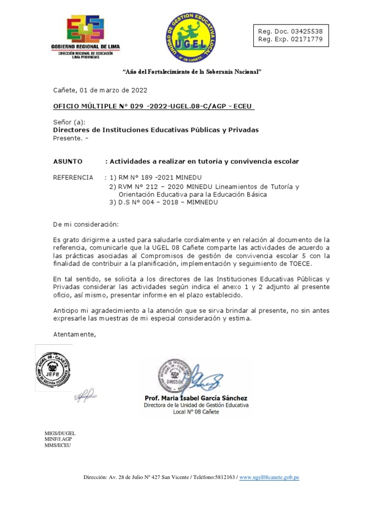 Oficio Mult 029 - 2022 Dugel08c | PDF