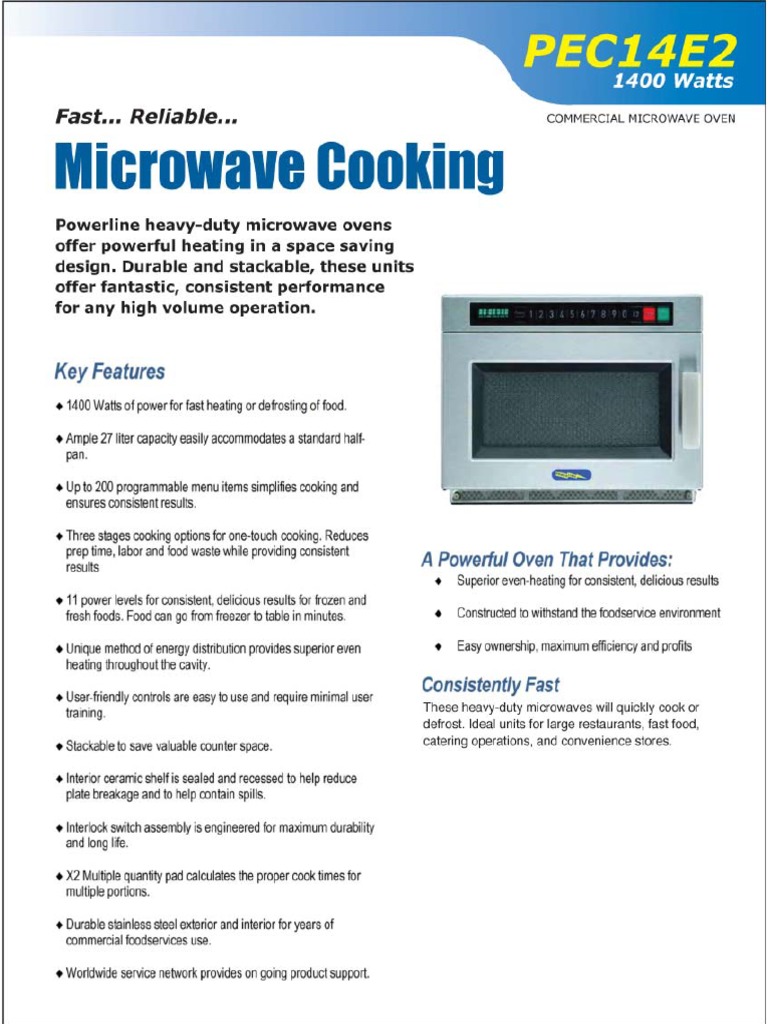 Powerline Microwave PEC14E2 | PDF