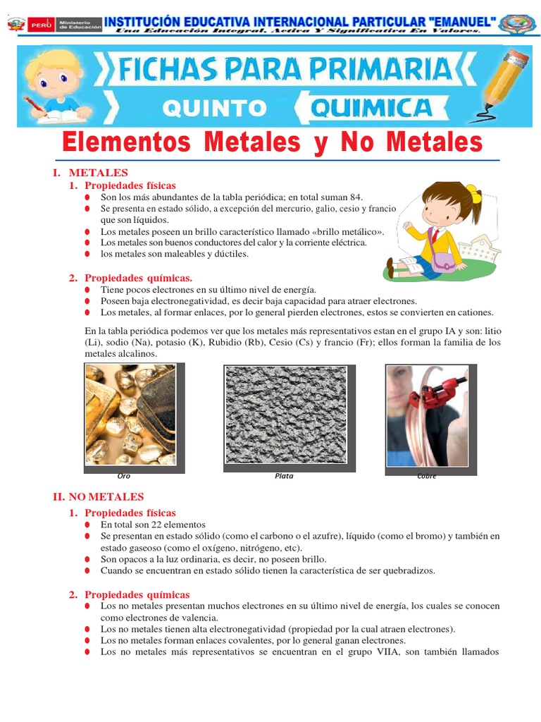 Propiedades de Metales y No Metales | PDF | Rieles | Elementos químicos