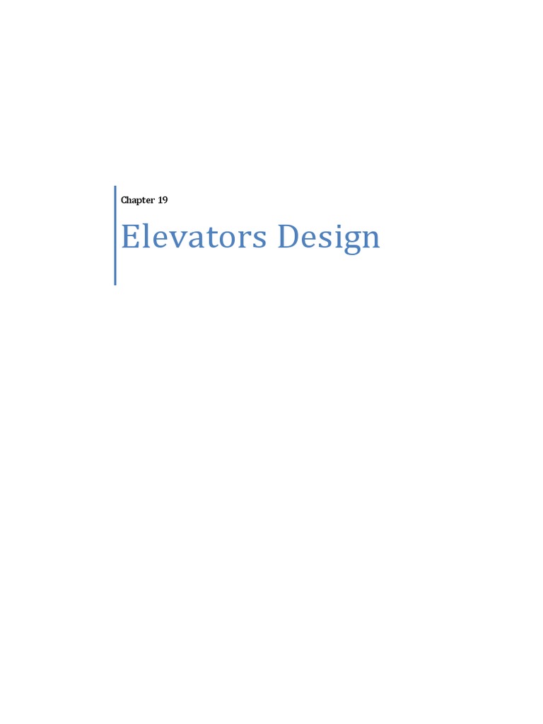 Elevators Design | PDF | Elevator | Building Engineering