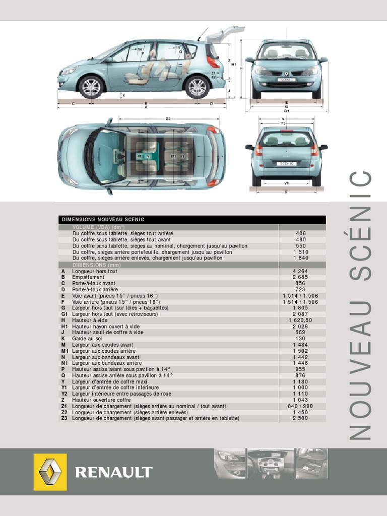 2009 Scenic II Grand Scenic II Dimensions | PDF | Véhicules | Moteurs