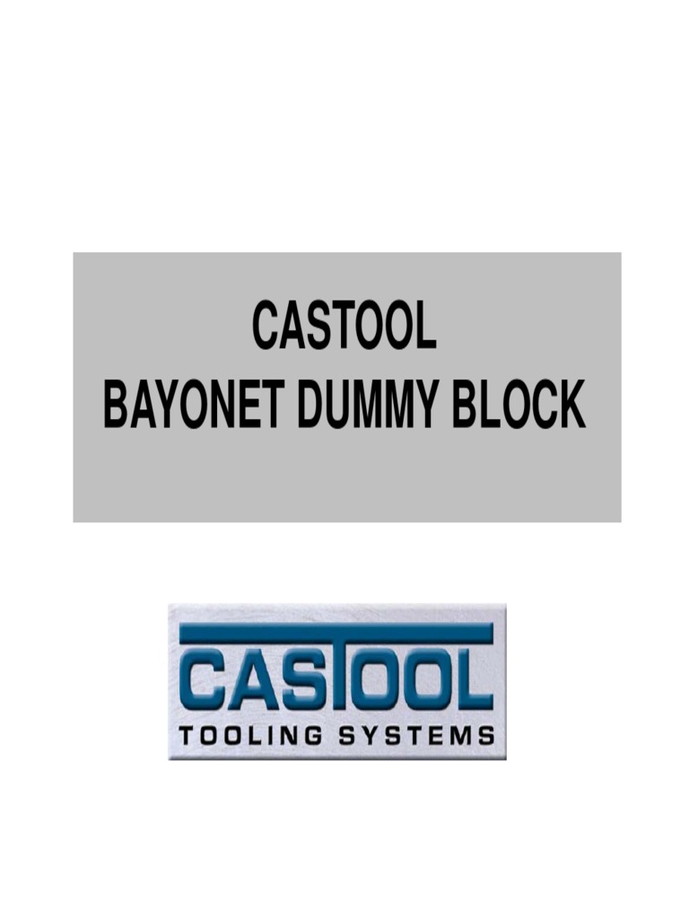 Castool Bayonet Block Booklet - V1.6 | PDF | Extrusion | Mechanical ...