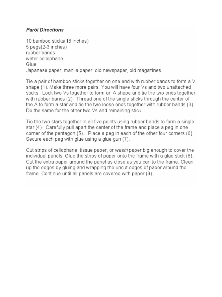 Parol Making Steps | PDF