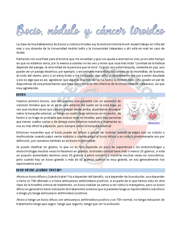Bocio, Nódulo y Cáncer Tiroideo | PDF | Cáncer | Hormona estimulante de ... Bocio, Nódulo y Cáncer Tiroideo | PDF | Cáncer | Hormona estimulante de ...