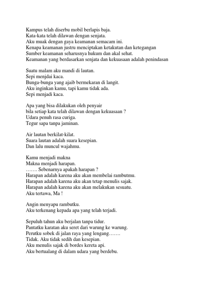 Puisi W.S. Rendra: Cinta dan Ketegangan | PDF