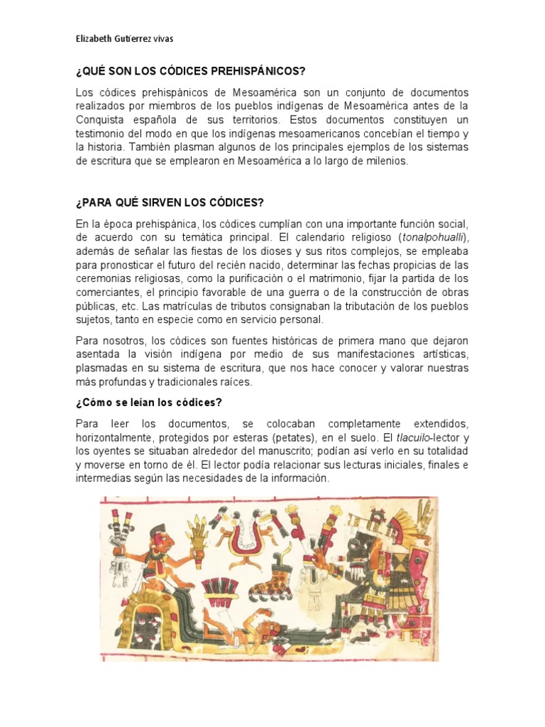 Códices Prehispánicos: Significado y Función | PDF
