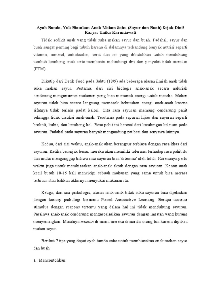 Contoh Artikel Populer - Unika | PDF