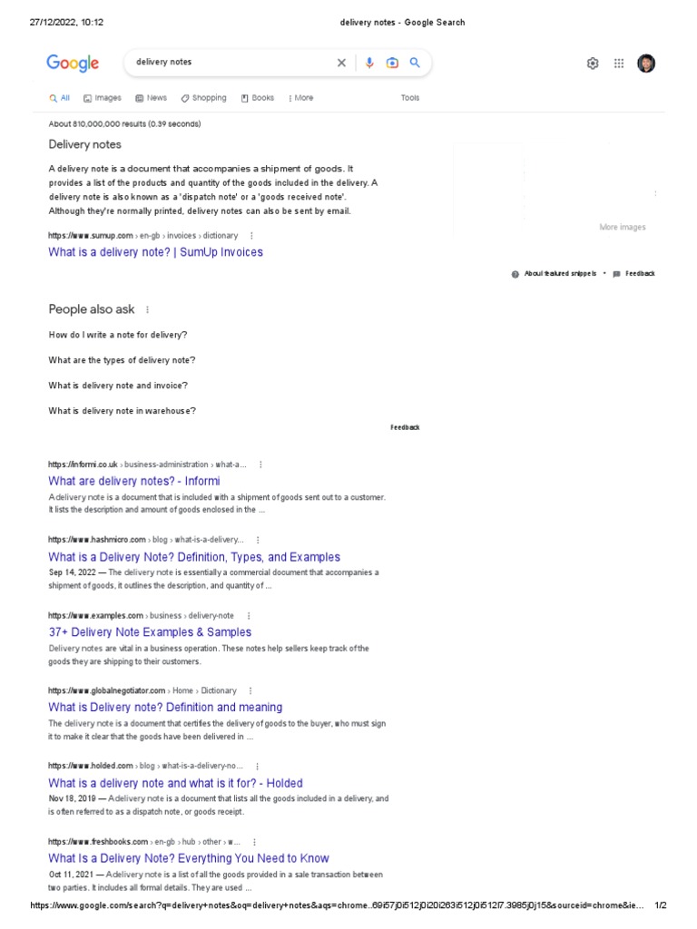 Delivery Review and Notes | PDF | Receipt | Business