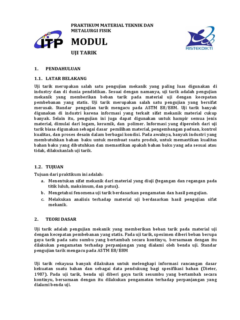 Modul Uji Tarik | PDF