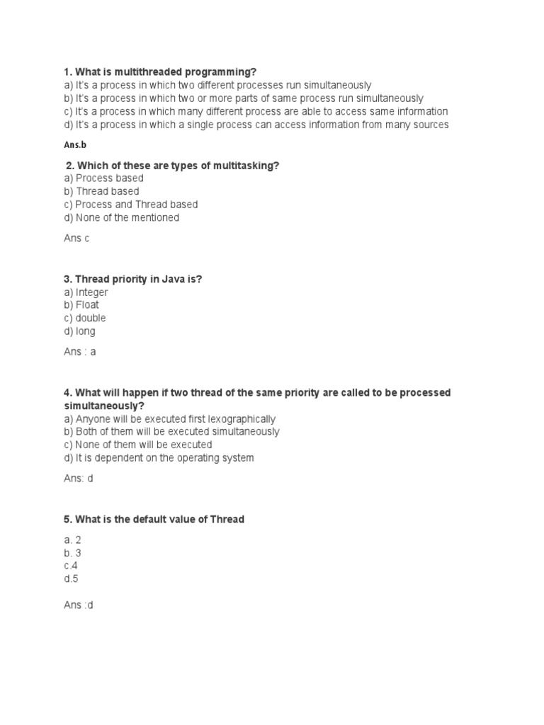 Thread MCQs | PDF | Process (Computing) | Thread (Computing) Thread MCQs | PDF | Process (Computing) | Thread (Computing)