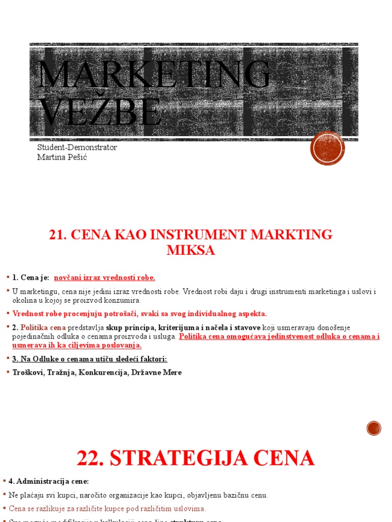 Marketing Vezbe 4 | PDF