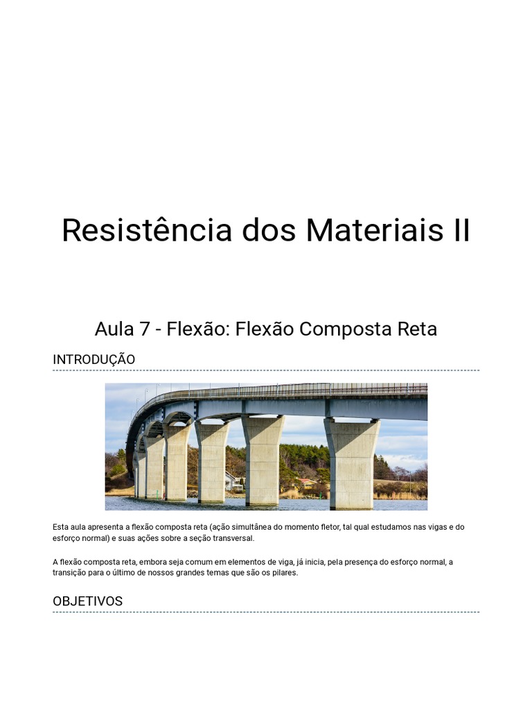 Flexão Composta Reta em Vigas | PDF | Flexão (Física) | Estresse (Mecânica)
