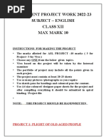 Class 12 English Project 2024 2025 | PDF