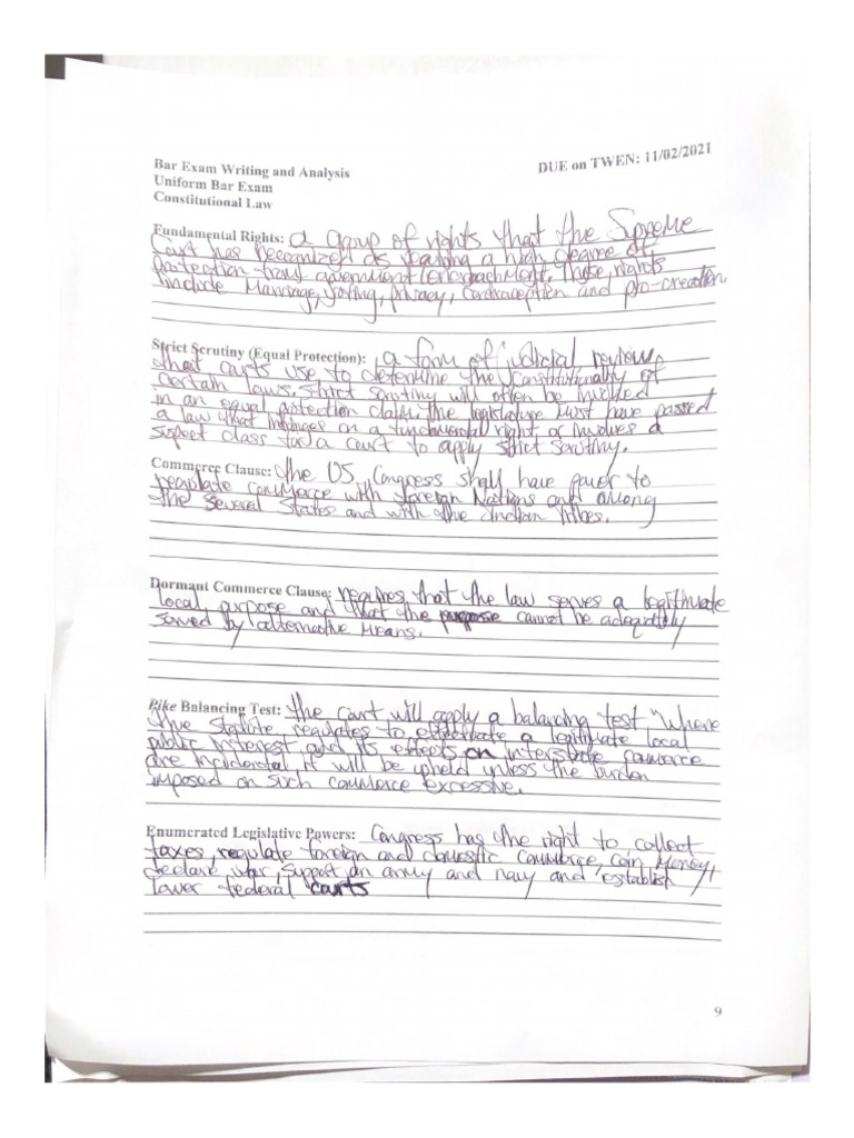 Bar Exam Writing and Analysis | PDF