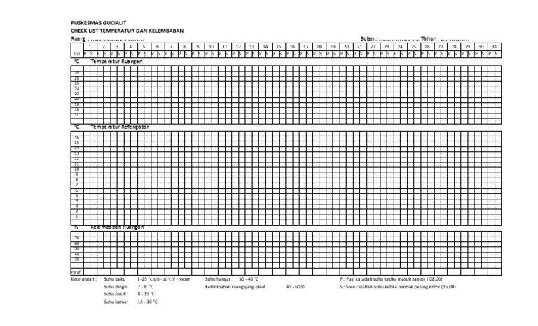 Form Cek Suhu Dan Kelembaban | PDF