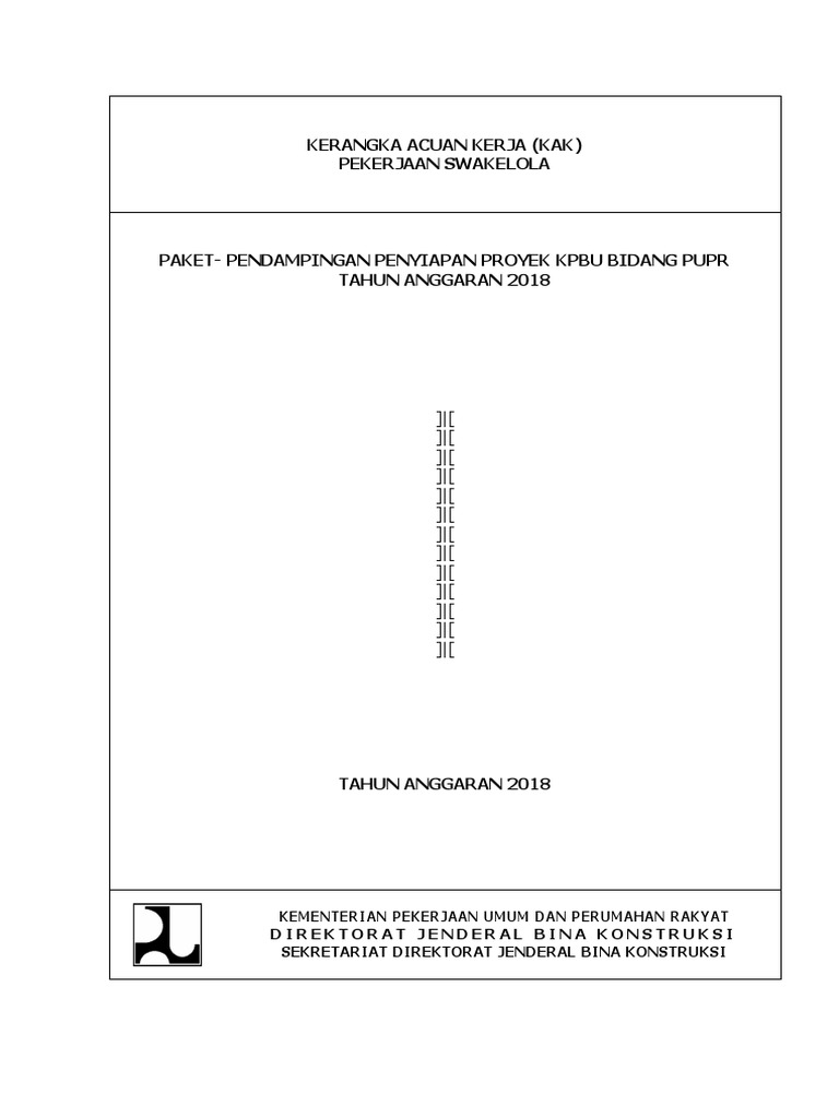 KAK Pendampingan Penyiapan Proyek KPBU Bidang PUPR (Konkuren) | PDF