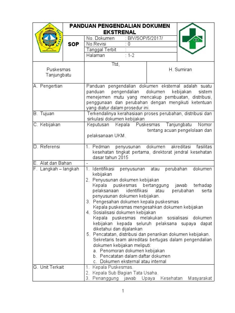 SOP Pengendalian Dkumen | PDF | Karier & Perkembangan | Sains & Matematika