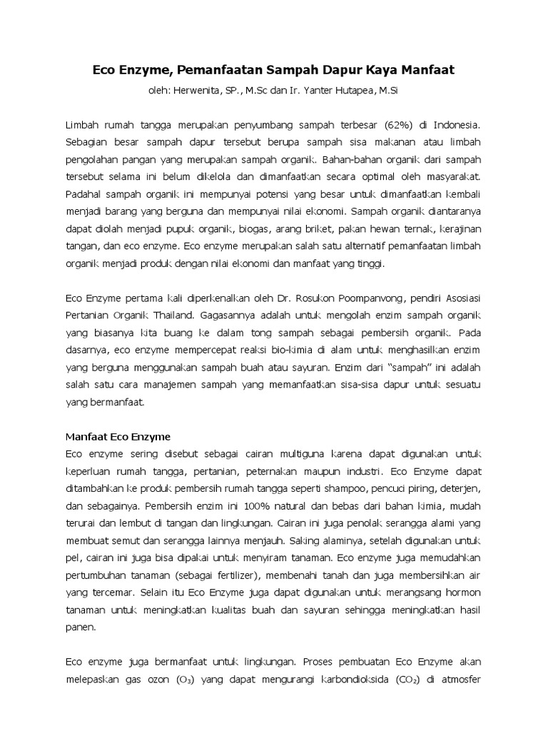 Eco Enzyme | PDF
