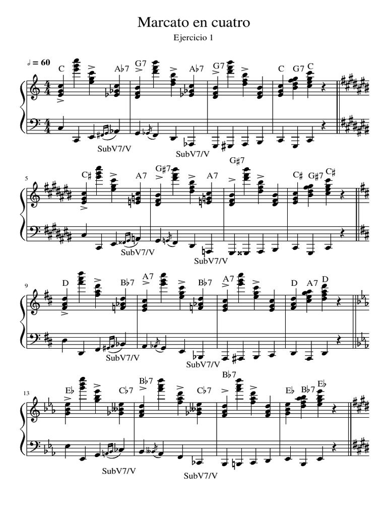 Marcato Exercise in Four: A Study in Accented Quarter Notes Across ...