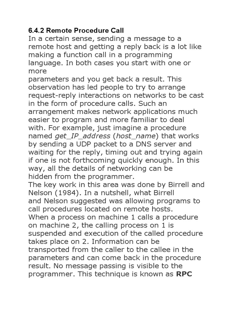 Computer Network Remoye Procedure Calls Pdf Pointer Computer Programming Subroutine 0183
