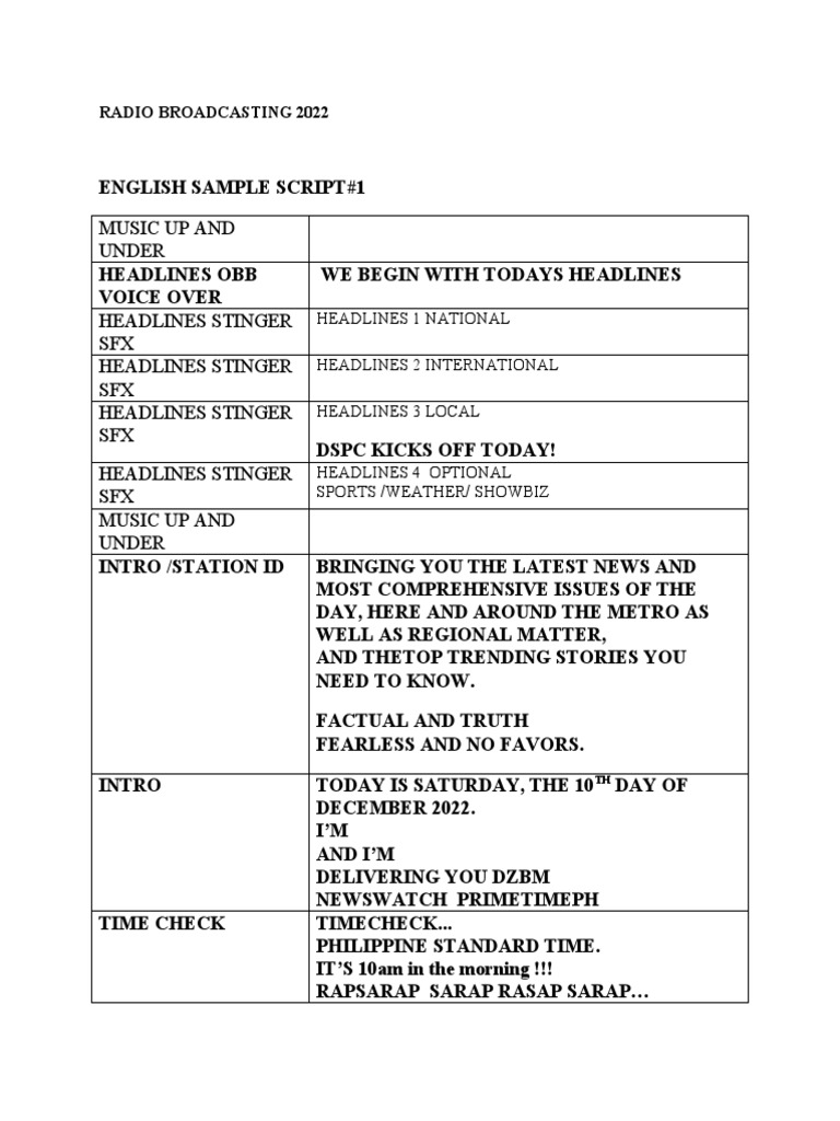 English Radio Broadcasting 2022 | PDF