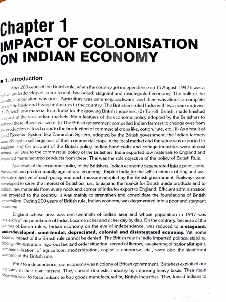 Impact of Colonization On Indian Economy | PDF | British Raj | Tariff