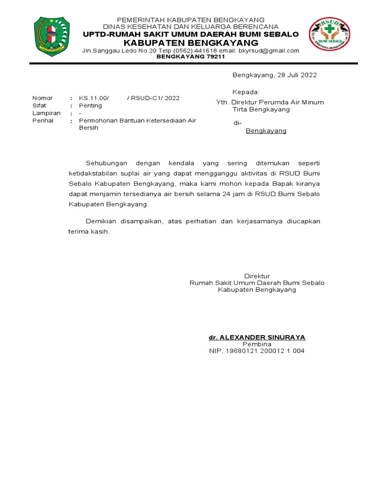 Surat Permohonan Pdam | PDF