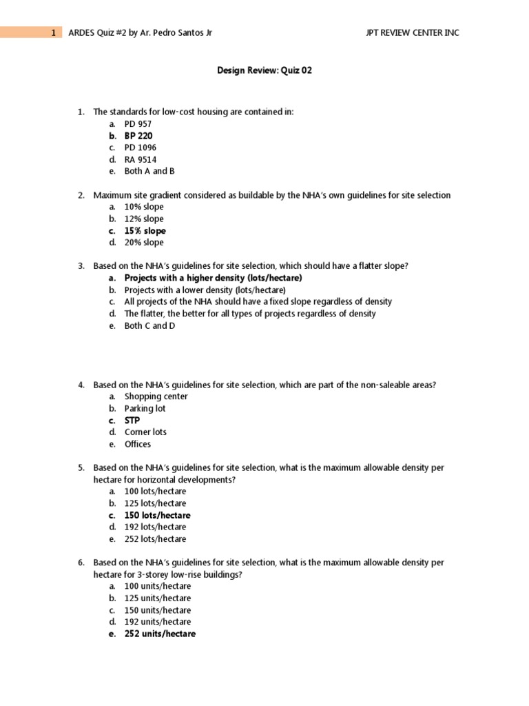 ARDES Quiz 02 by Pedro Santos Jr | PDF | Building Engineering