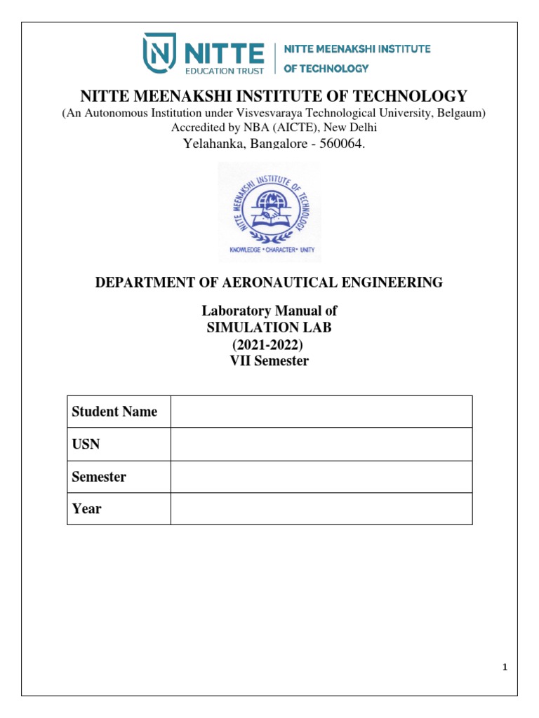 Simulation Lab Manual | Download Free PDF | Airspeed | Engineering