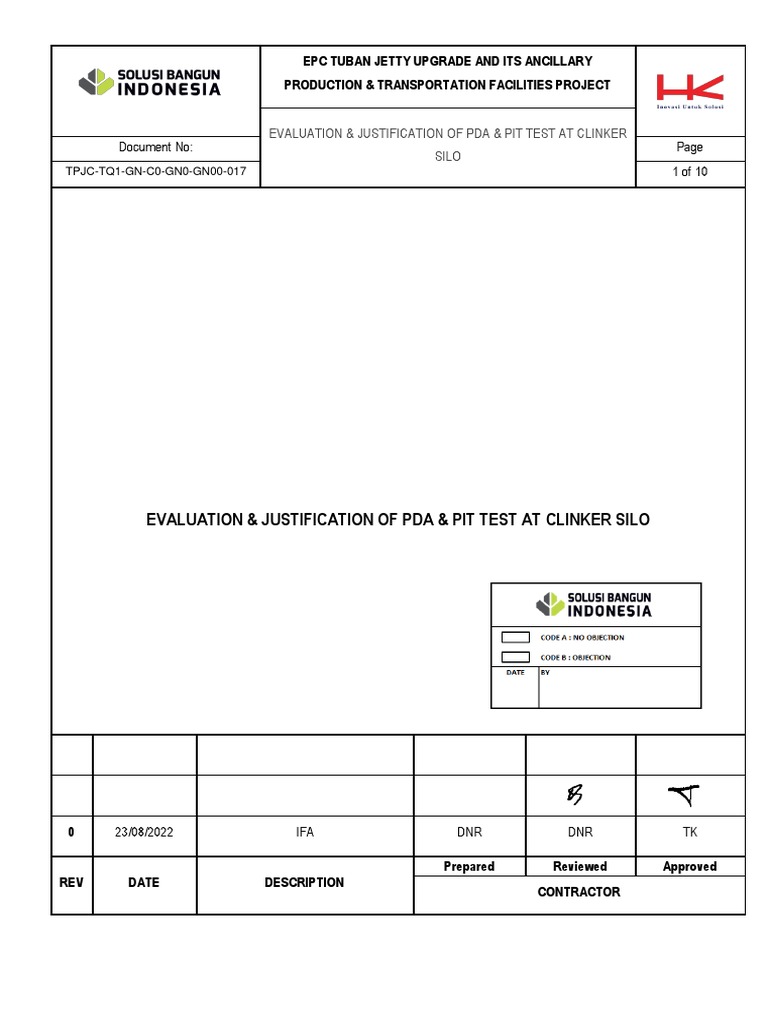TPJC-TQ1-GN-C0-GN0-GN00-017 Evaluation and Justification of PDA & PIT ...