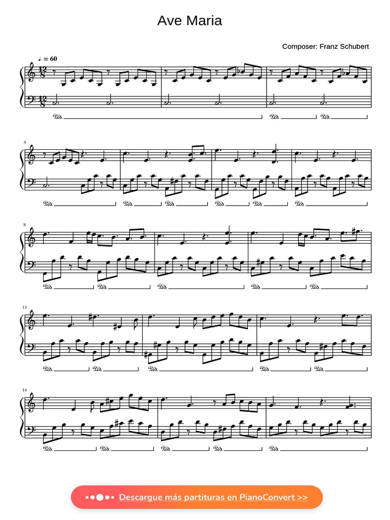 Ave Maria Partitura Facil | PDF | Franz Schubert | Music