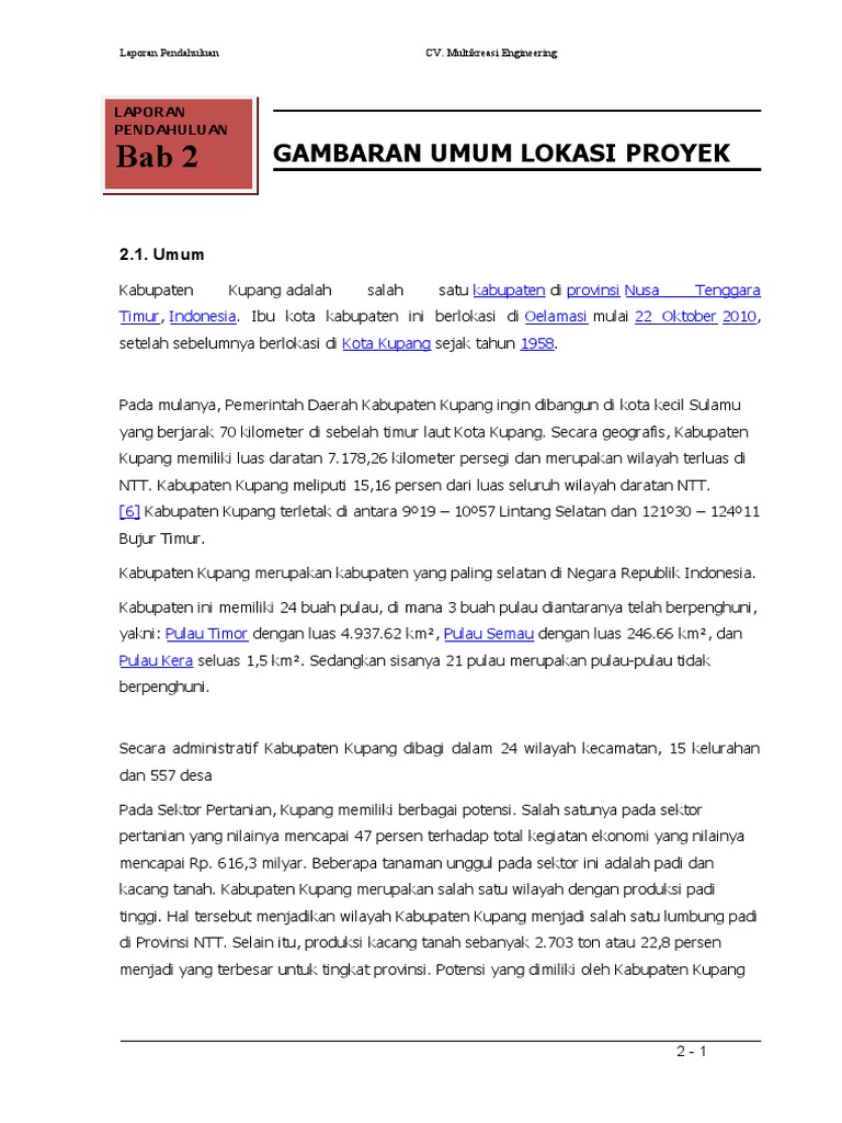 Bab2 - Gambaran Umum Lokasi Proyek Baru | PDF