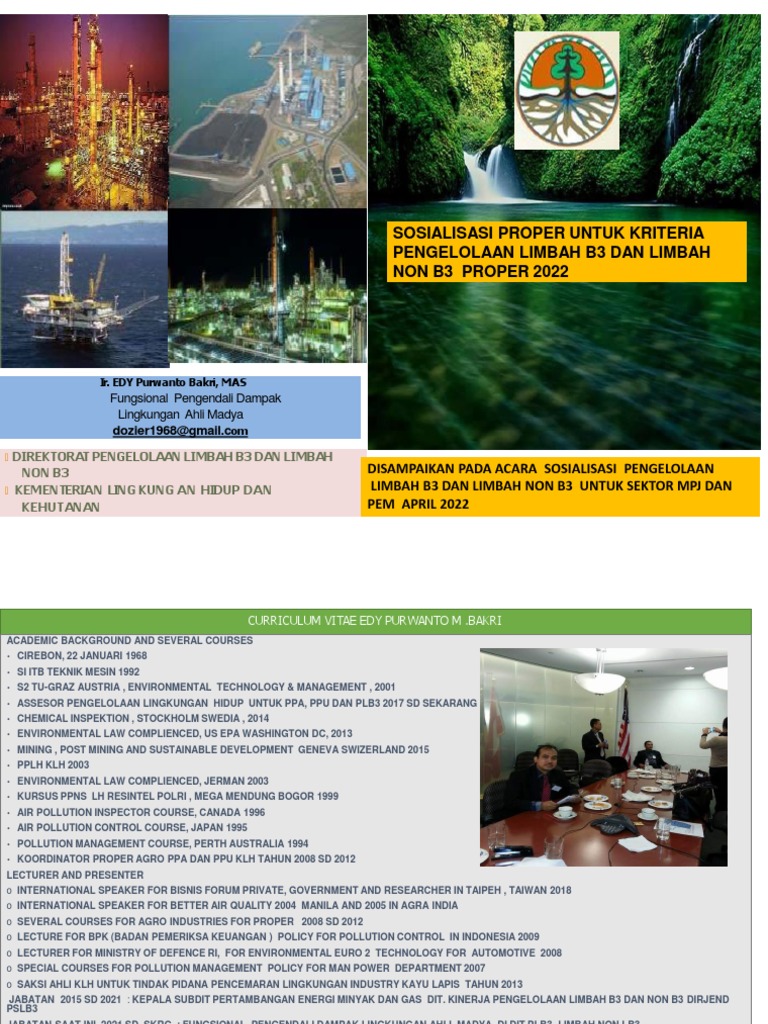 Kriteria PLB3 Dan NonB3 Sosialisasi Sektor PEM MPJ - PROPER 2022 | PDF