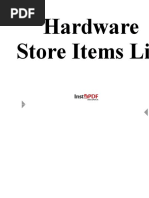 Hardware Items List | PDF | Insulator (Electricity) | Fuse (Electrical)