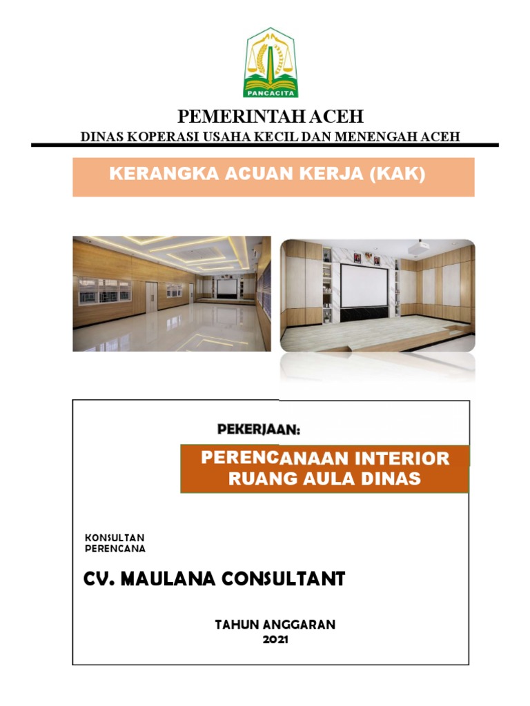 PERENCANAAN INTERIOR RUANG AULA DINAS DI PROVINSI ACEH | PDF