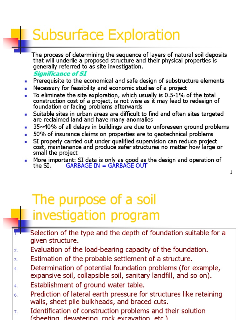 Site Investigation: Purpose and Stages | PDF | Geotechnical Engineering ...