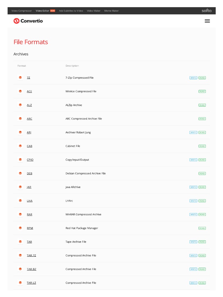 File Formats - Convertio | PDF