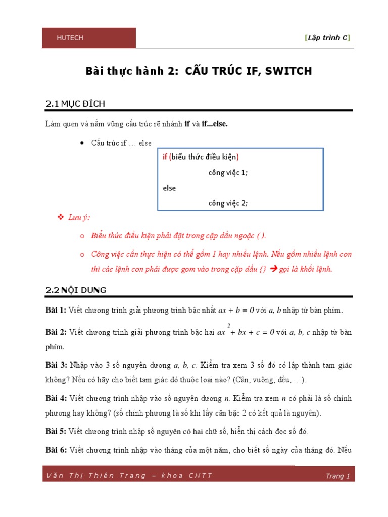 Bai2 CautrucIFvaSwitch | PDF