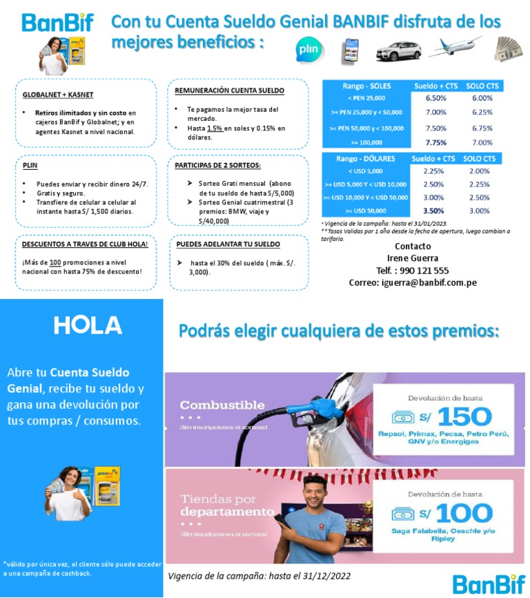 Beneficios Cuenta Banbif | PDF