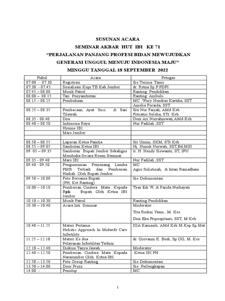 Susunan Acara Seminar Vip | PDF