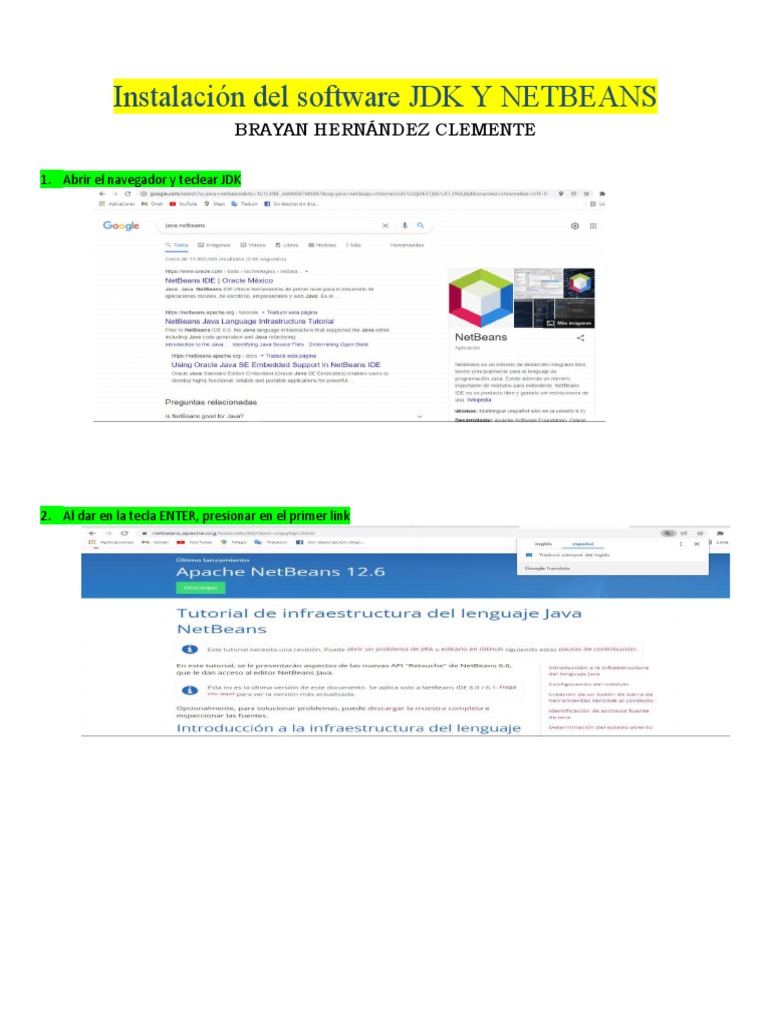 Instalación Del Software JDK Y NETBEAN | PDF