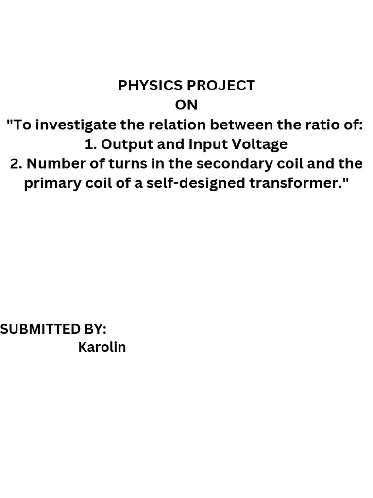 Transformer Project | PDF | Transformer | Inductor